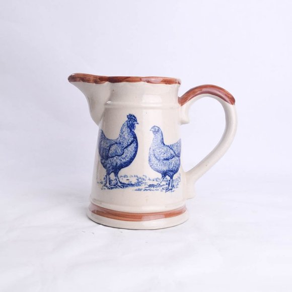 Kitchen | Farmhouse Kitchen Decor Blue Rooster Hens Chickens Pitcher ...